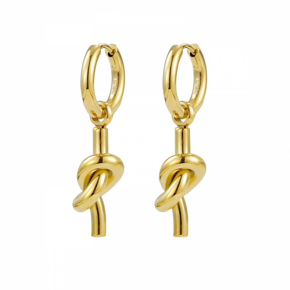 Knot Hoop Gold | EARRINGS - ALL JEWELRY | BUD TO ROSE™
